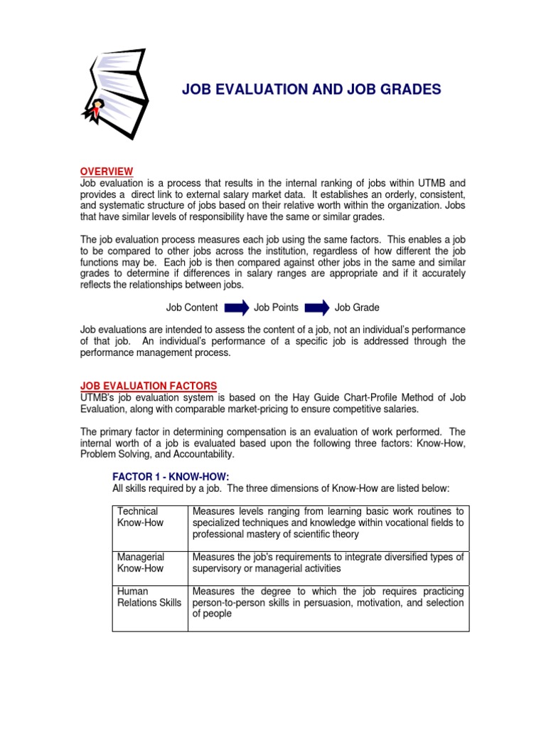 Understanding Job Grade 3 at UTMB | PDF | Self-Improvement