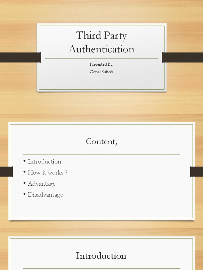 Third Party Authentication with Kerberos | PDF