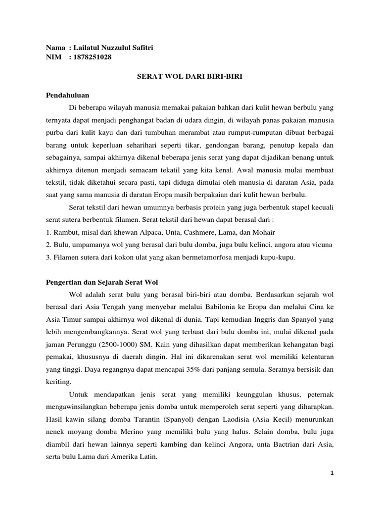 Kimia Serat Wol | PDF