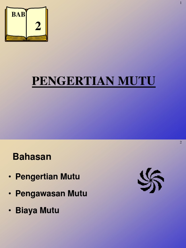 Bab1a Pengertian Mutu | PDF