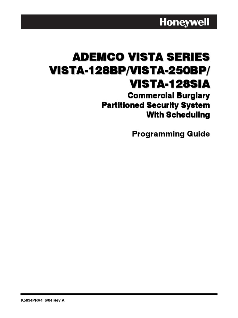 Vista128BP Programming Guide | PDF | Telecommunications | Information ...