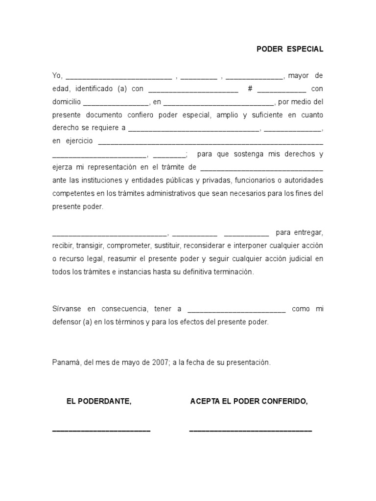 Modelo de Poder Especial | PDF