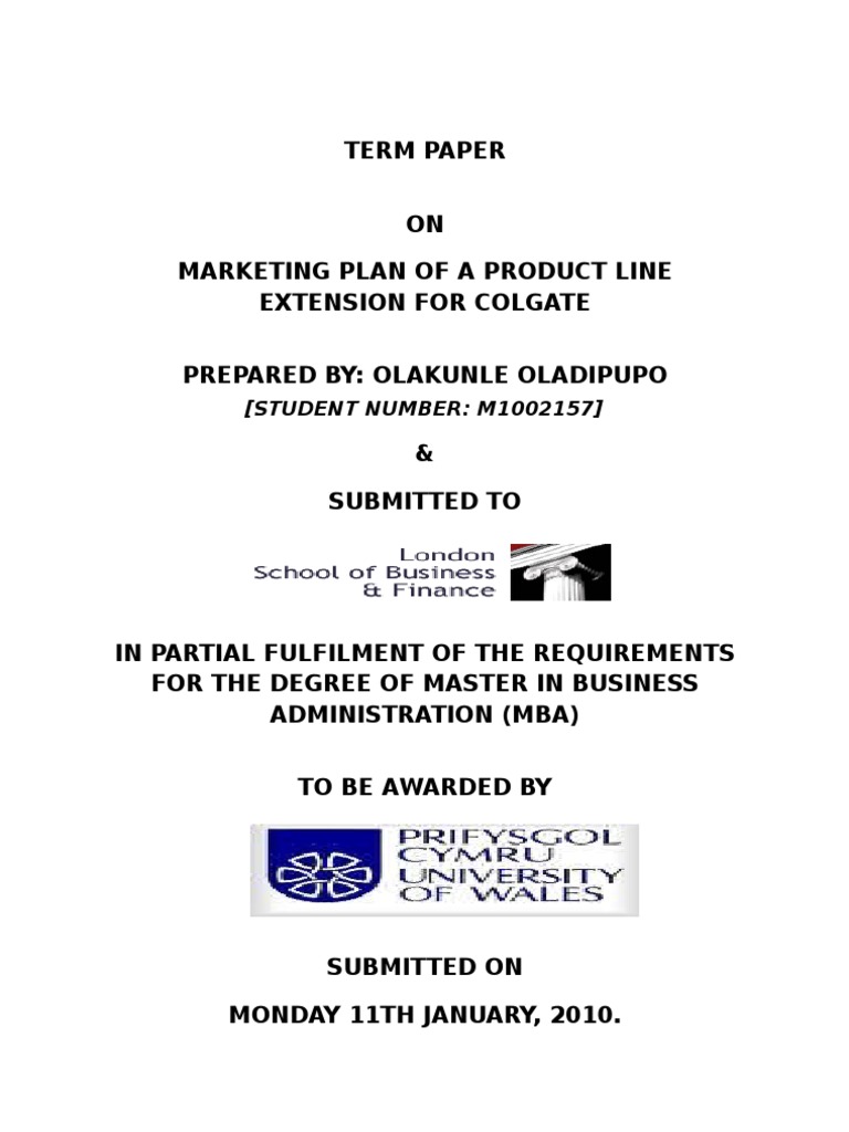 Marketing Plan For Product Line Extension For Colgate | PDF | Market ...