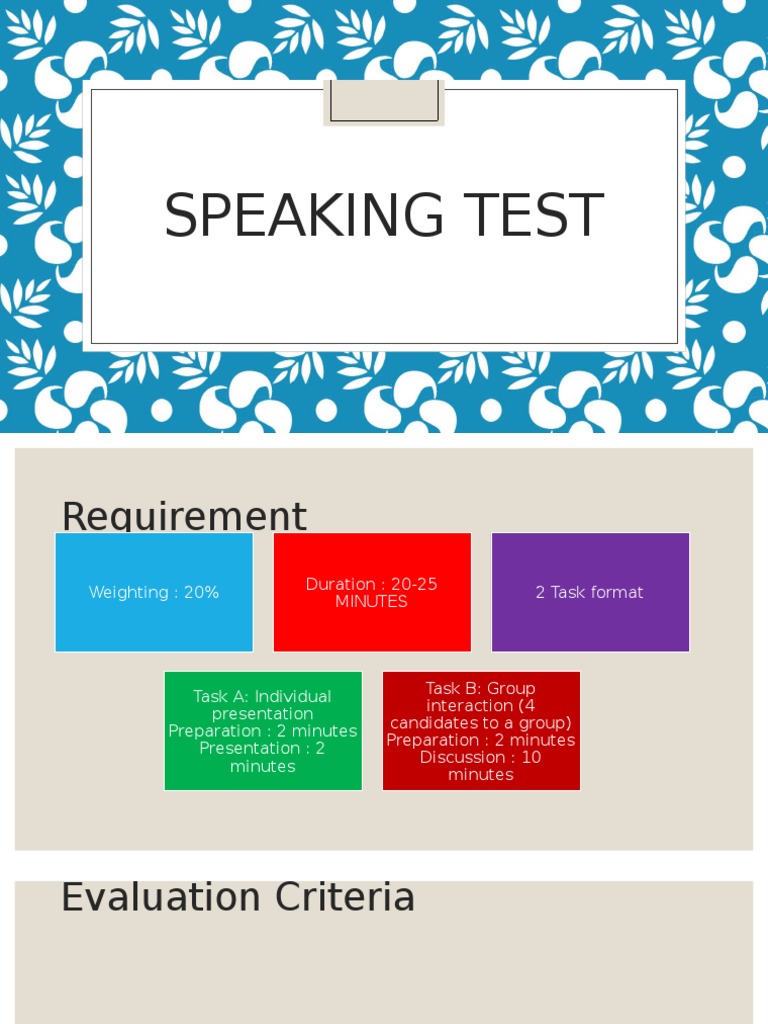 Speaking Test - PPT | PDF | Yahoo! | Internet