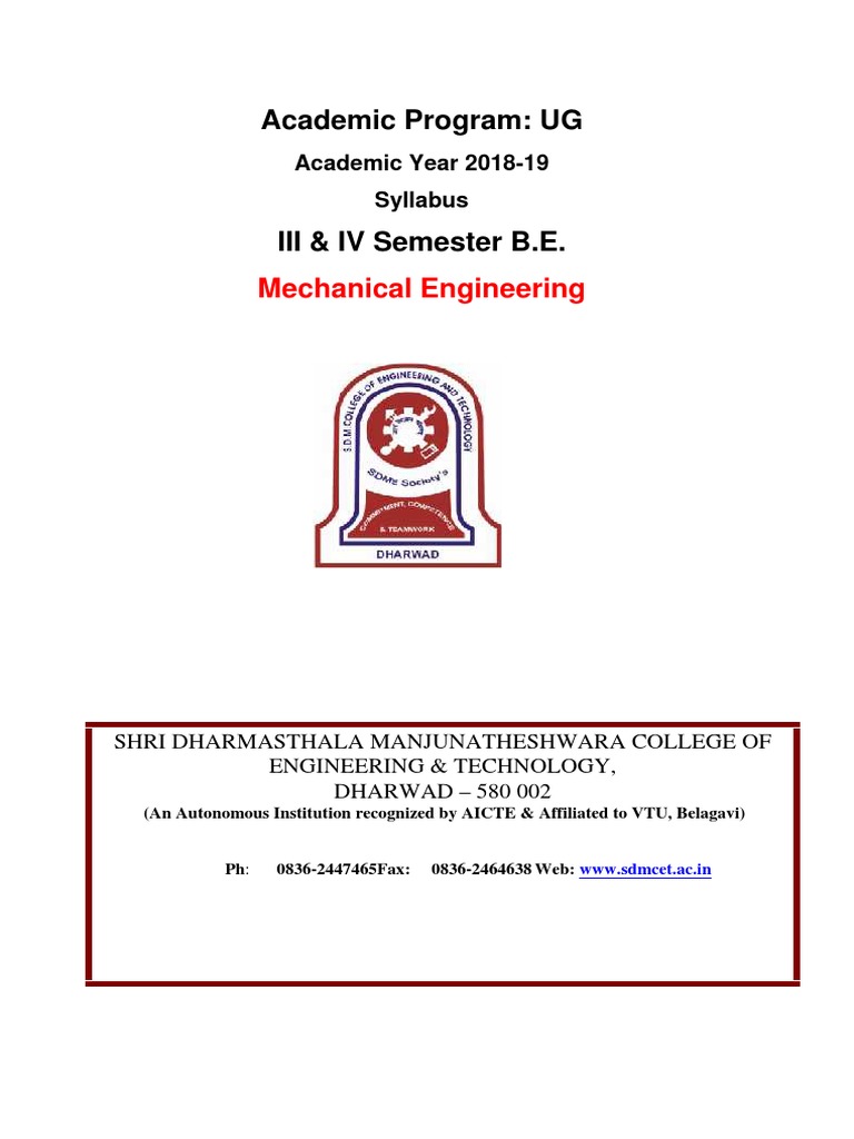 BE (Mech Engg) 2nd Year Syllabus 2018-19-1 PDF | PDF | Entropy ...