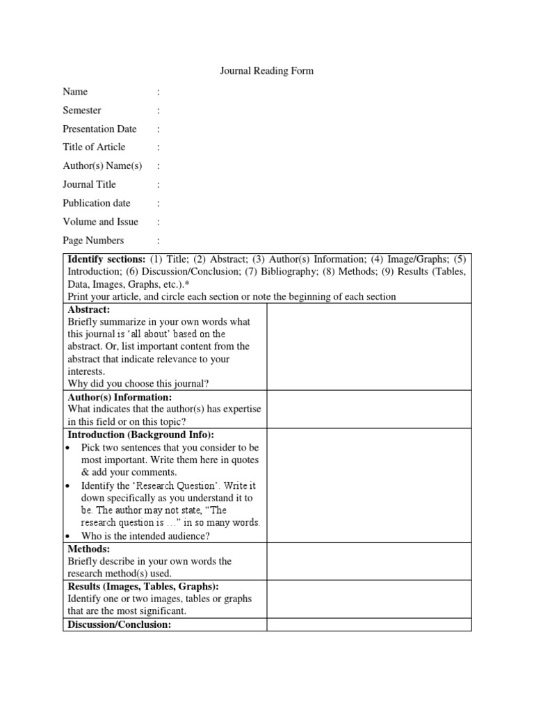 Academic Journal Analysis Form | PDF