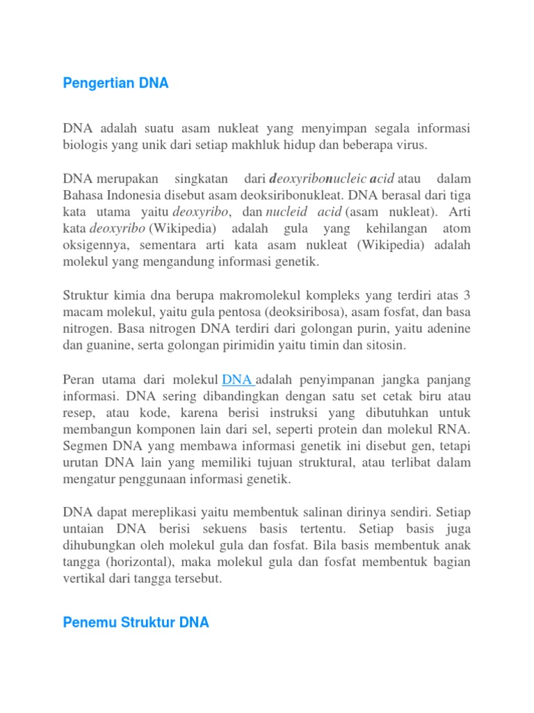 Pengertian DNA | PDF