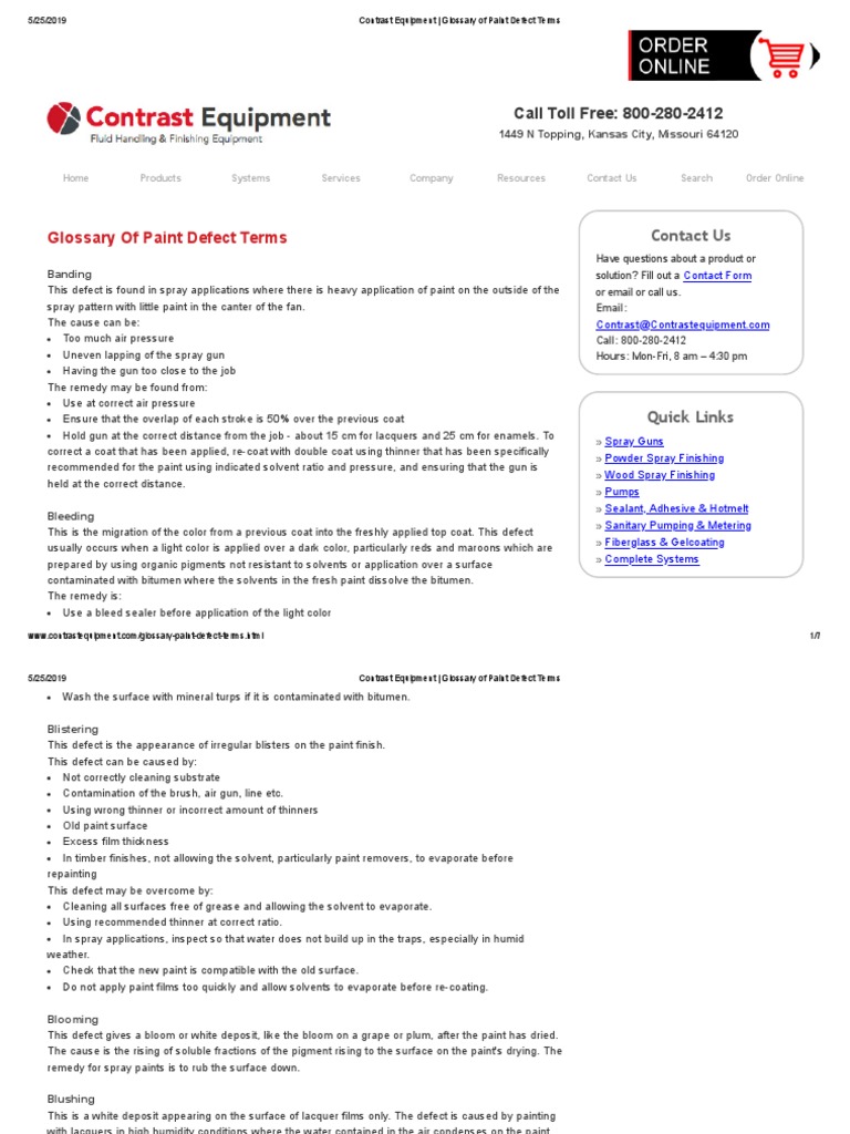 Glossary of Paint Defect Terms | PDF | Varnish | Paint
