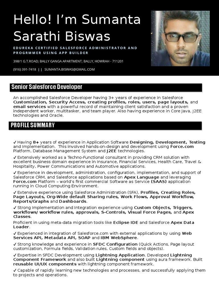 Sumanta Sarathi Biswas | PDF | Salesforce.Com | Web Service
