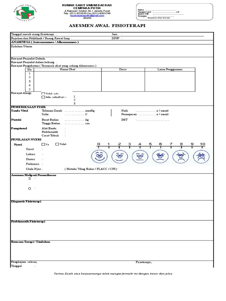 Asesmen Awal Fisioterapi | PDF