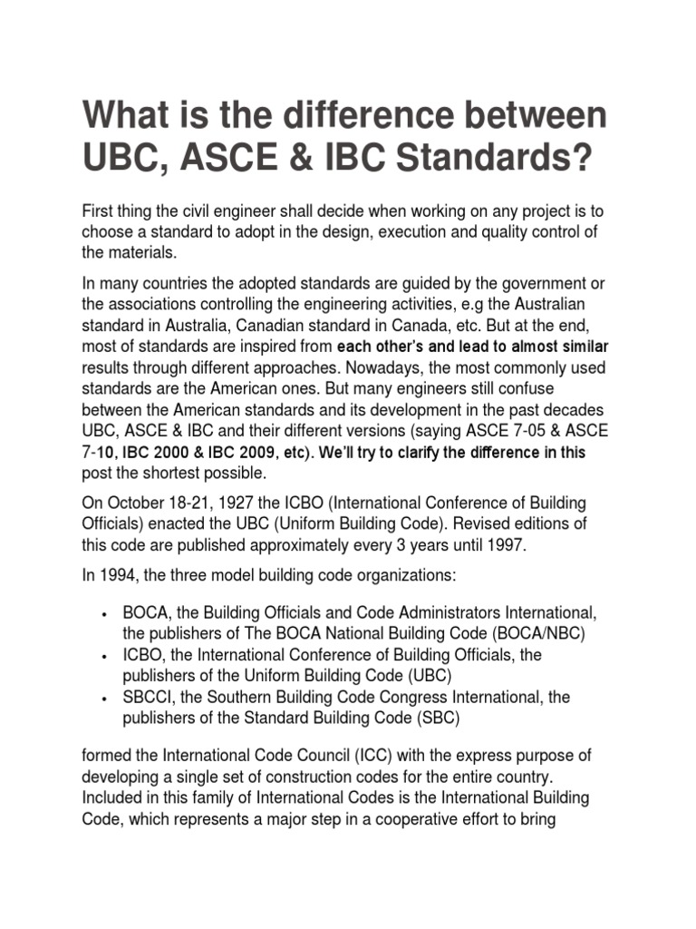 What Is The Difference Between UBC | PDF | Building Code | Engineering