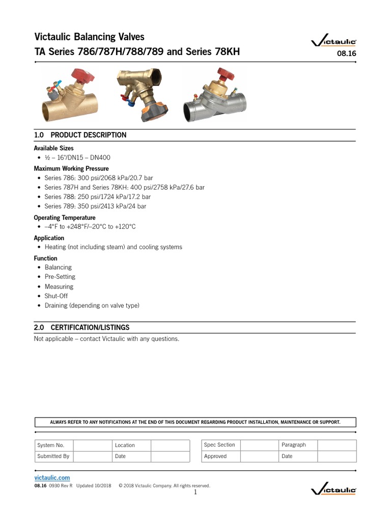 Balancing Valve | PDF | Flow Measurement | Valve