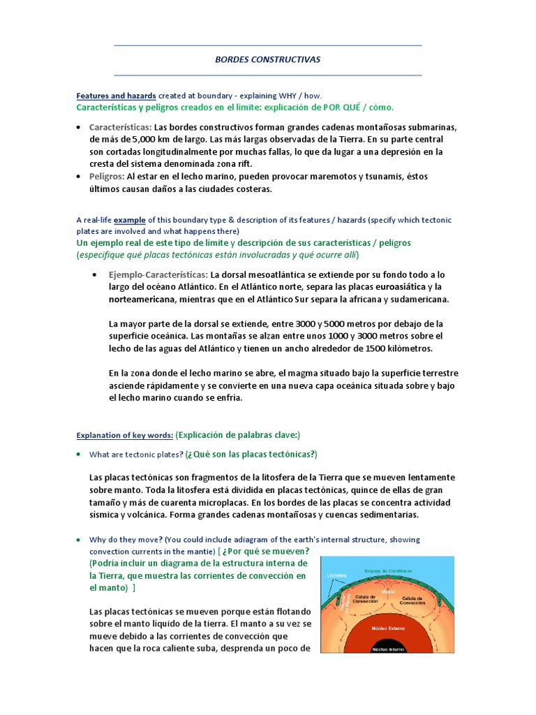 Bordes Constructivos y Destructivos Tectónicos | PDF | Placas ...