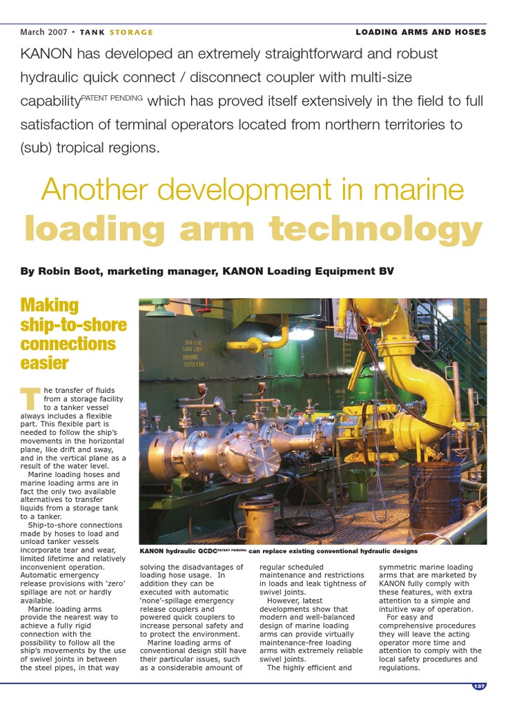Another Development in Marine: Loading Arm Technology | PDF ...