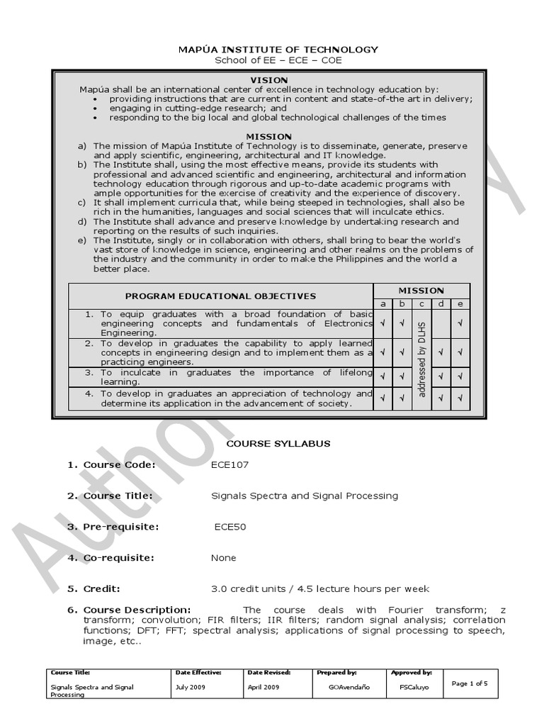 ECE107 Activity Mapua | PDF | Digital Signal Processing | Signal Processing