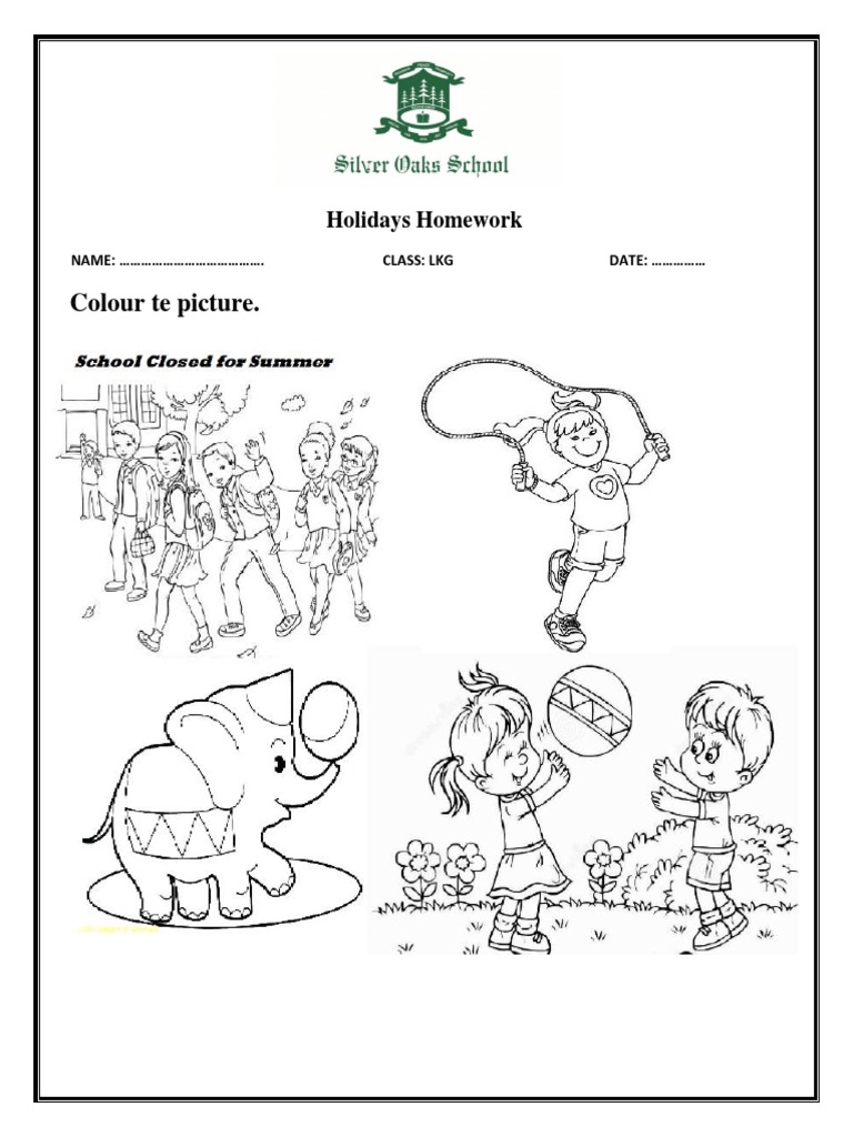 Holiday Homework LKG | PDF