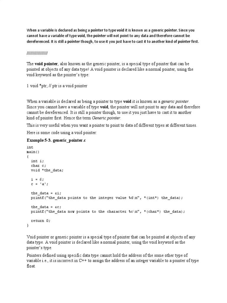 Understanding C Generic Pointers | PDF