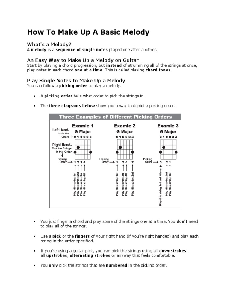 How To Make Up A Basic Melody | PDF