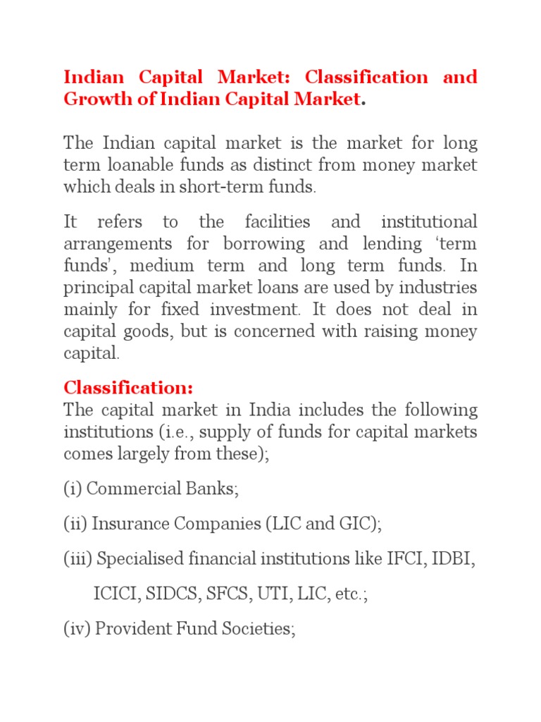 Indian Capital Markets | PDF | Securities (Finance) | Investment Banking