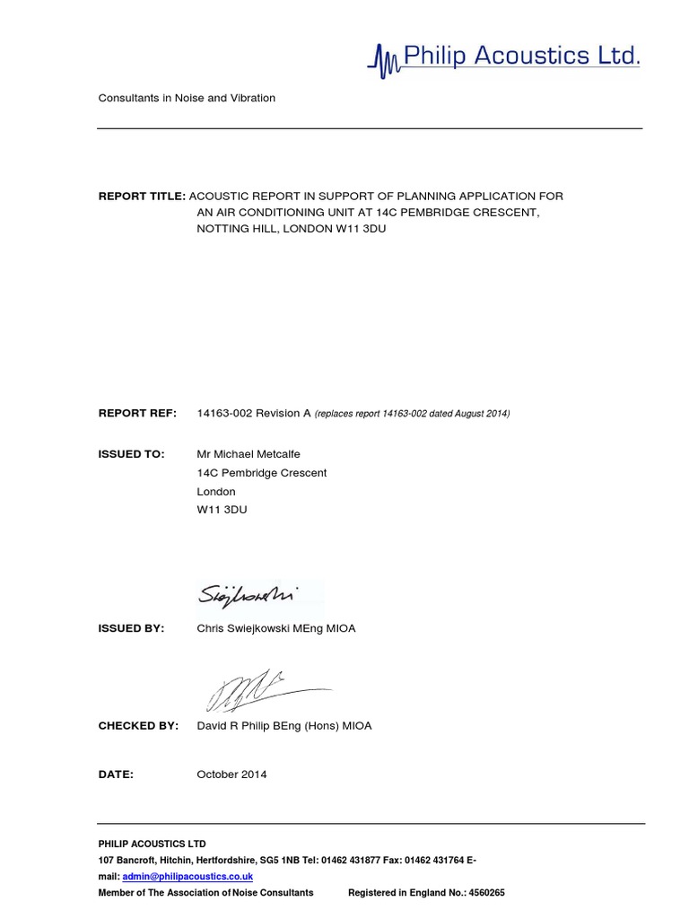 Acoustic Report | PDF | Noise | Acoustics