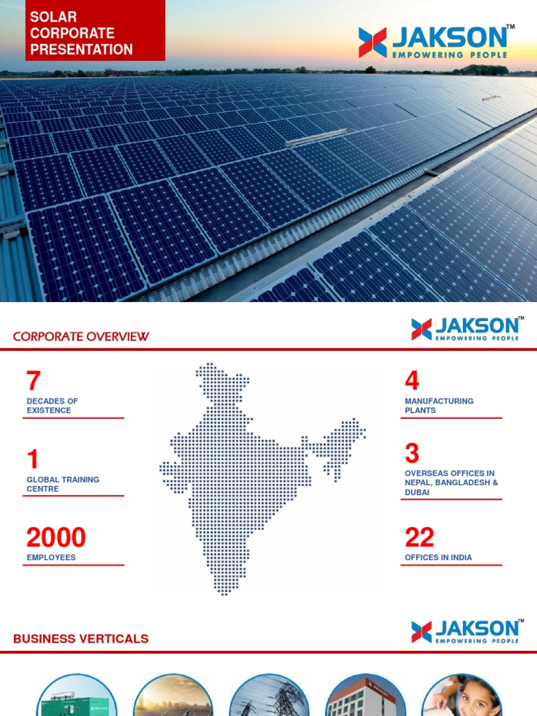Solar Presentation - JAKSON Group | PDF | Solar Power | Solar Panel