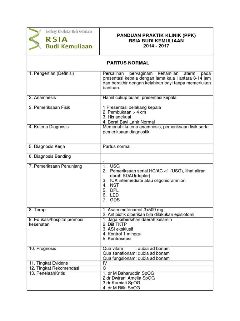 PPK Partus Normal 1 | PDF