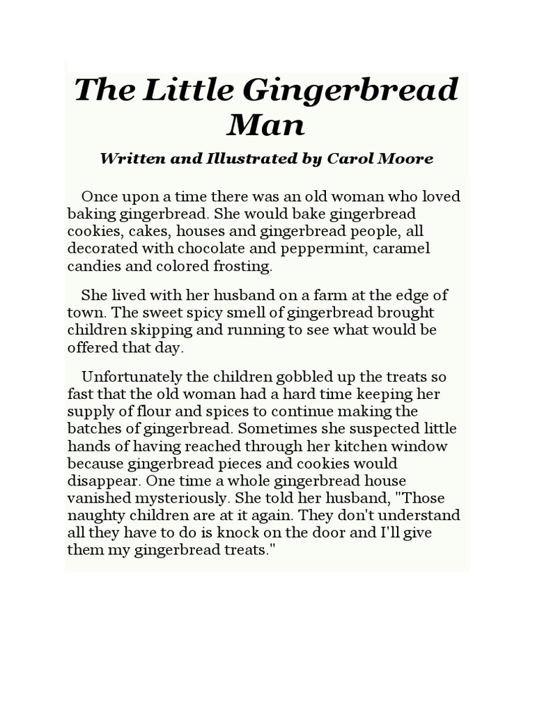 The Little Gingerbread Man | PDF | Gingerbread | Snack Food