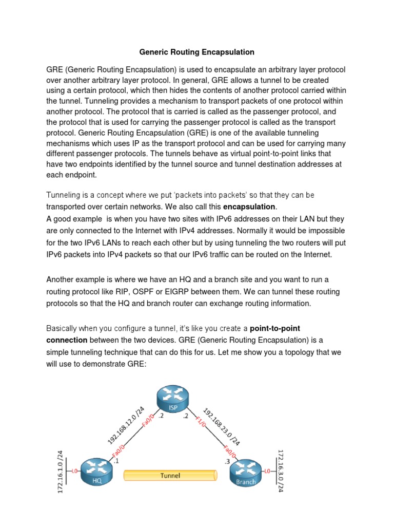 Generic Routing Encapsulation Pdf Router Computing I Pv6