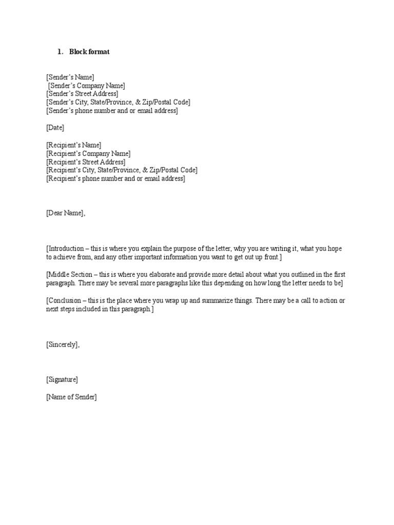 Letter Format | PDF | Address (Geography) | Zip Code