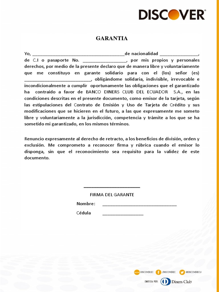 Carta Firma Garante | PDF