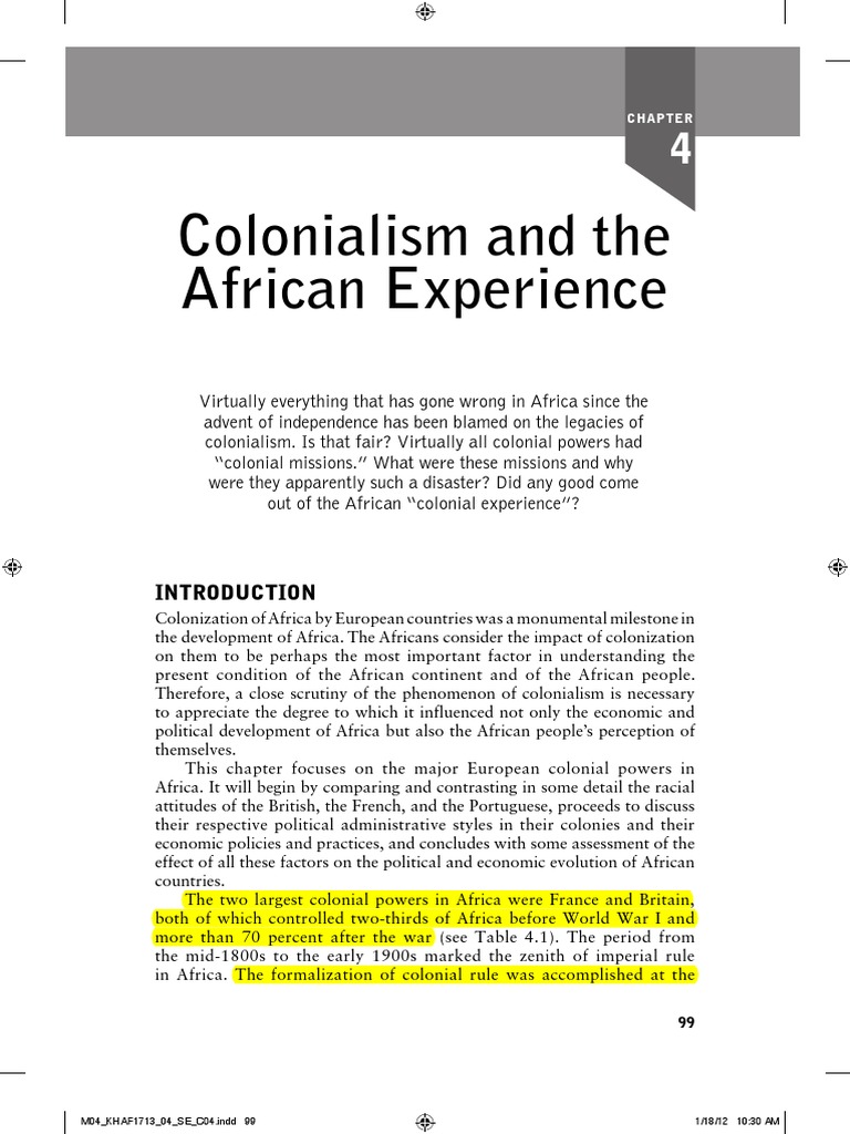 Colonialism and The African Experience | PDF | Colonialism | Africa