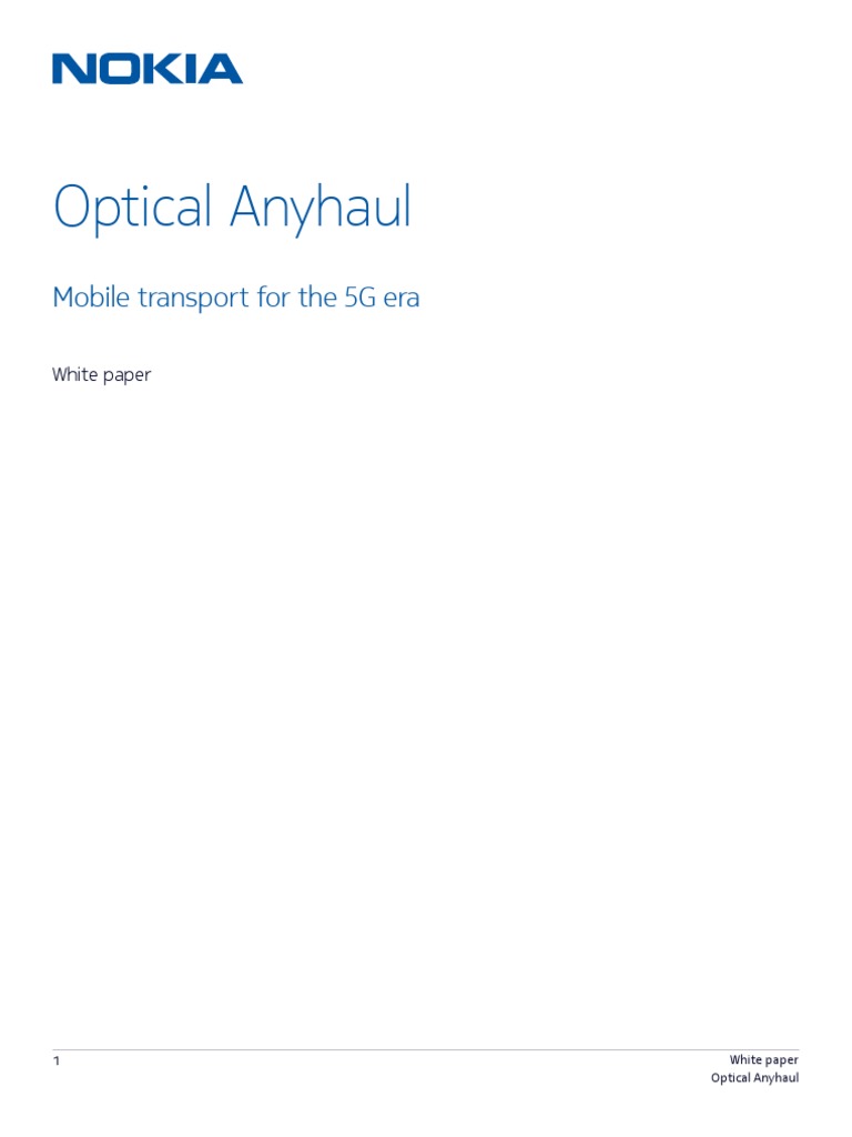 Nokia Optical Anyhaul White Paper En Pdf Computer Network