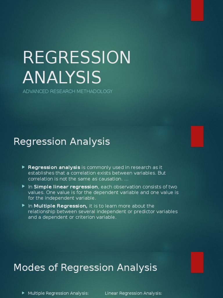 Regression Analysis: Advanced Research Methadology | PDF | Dependent ...