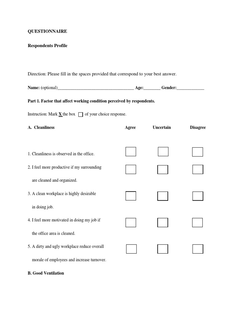 Questionnaire: Direction: Please Fill in The Spaces Provided That ...