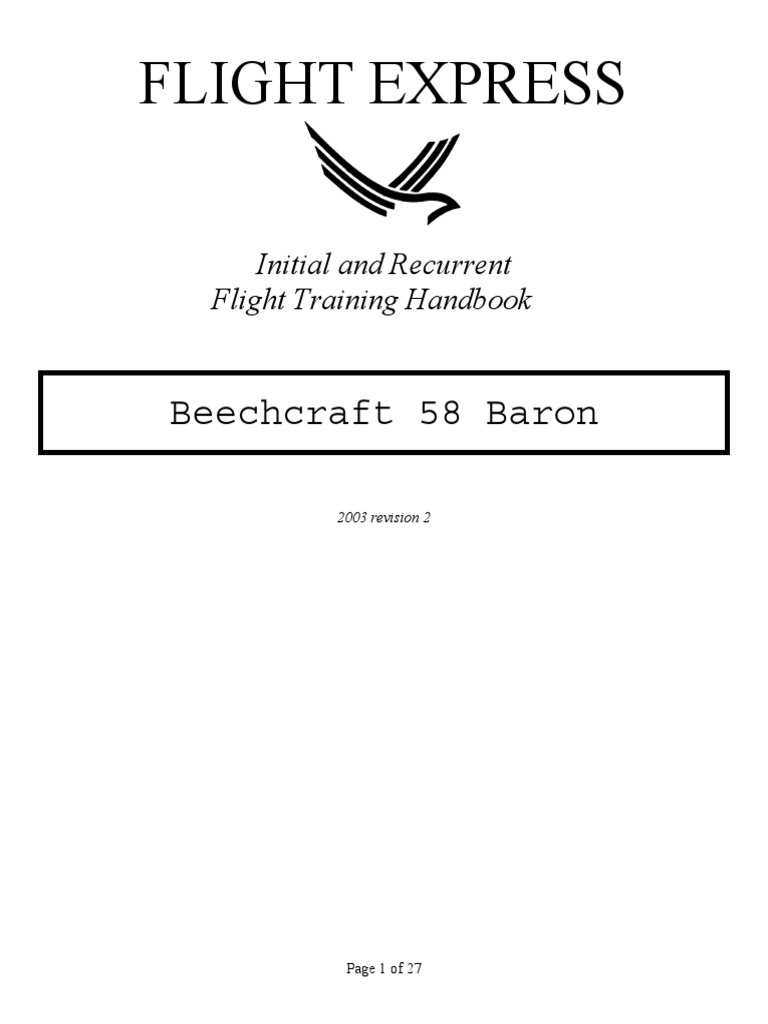 FlightTrainingHandBook Baron 58 | PDF | Combustion | Vehicles