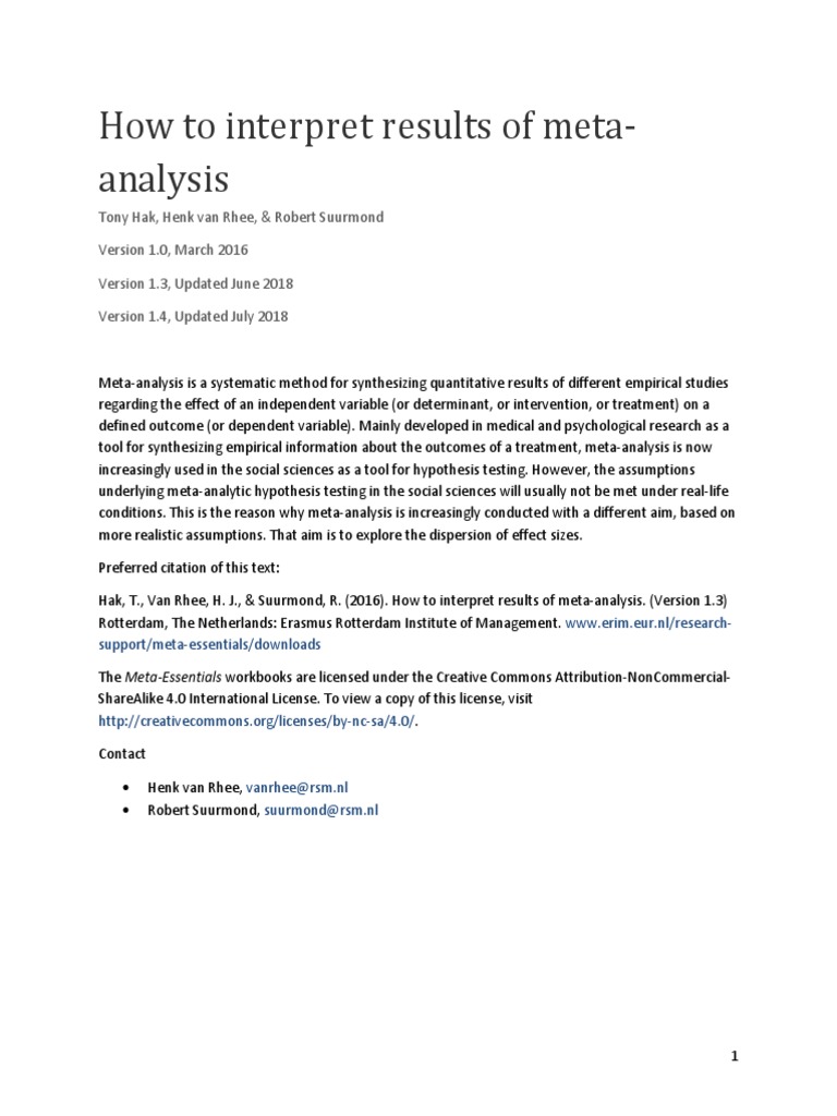 Interpretación de Resultados de Metanálisis | Download Free PDF | Meta Analysis | Effect Size