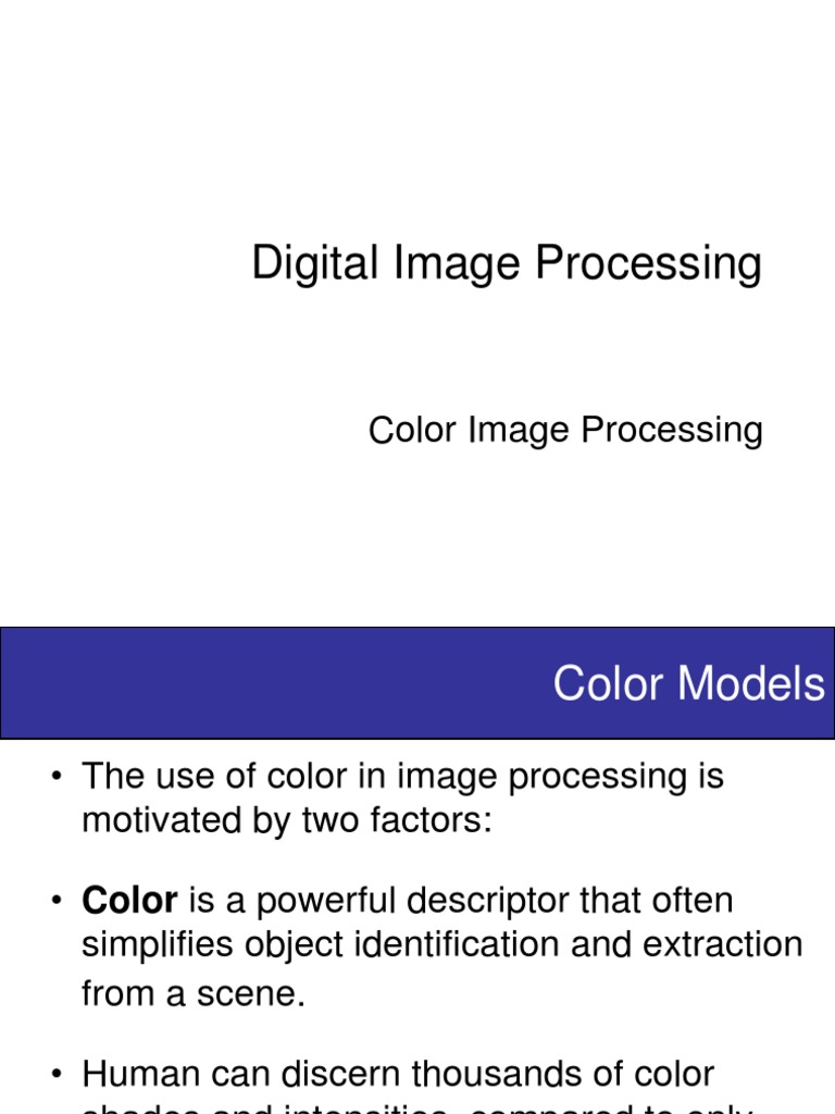 Color Models in Digital Image Processing | PDF | Rgb Color Model | Cyan