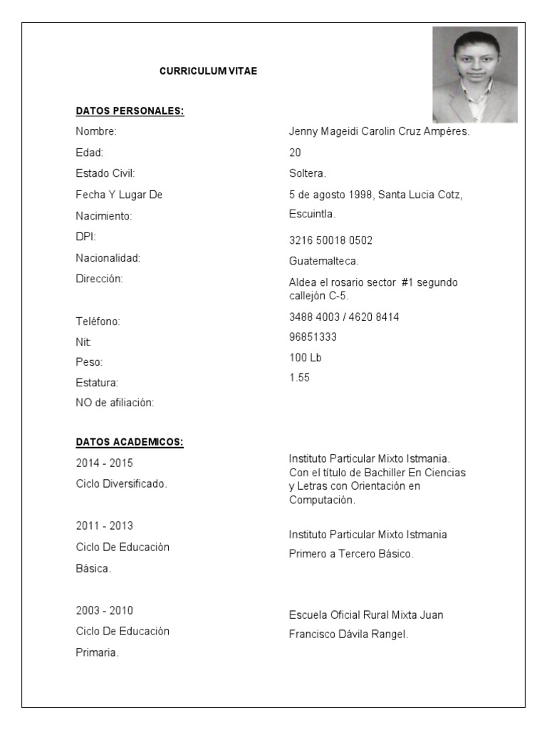 Curriculum Jenny PDF | PDF