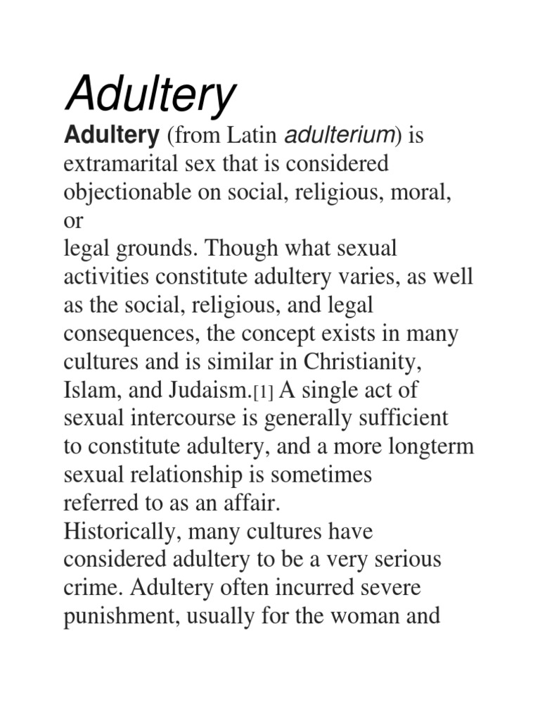 Adultery | PDF | Adultery | Marriage