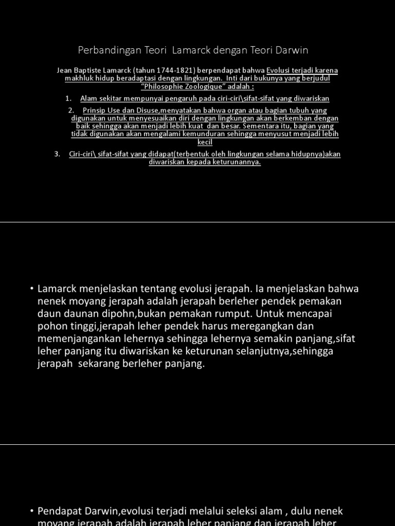 Teori Evolusi: Lamarck vs Darwin | PDF | Griya & Taman | Kesehatan Holistik