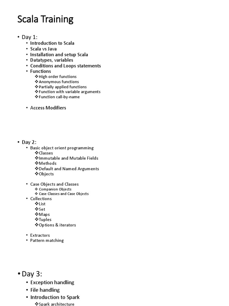 Scala Training | PDF | Scala (Programming Language) | Class (Computer ... Scala Training | PDF | Scala (Programming Language) | Class (Computer ...