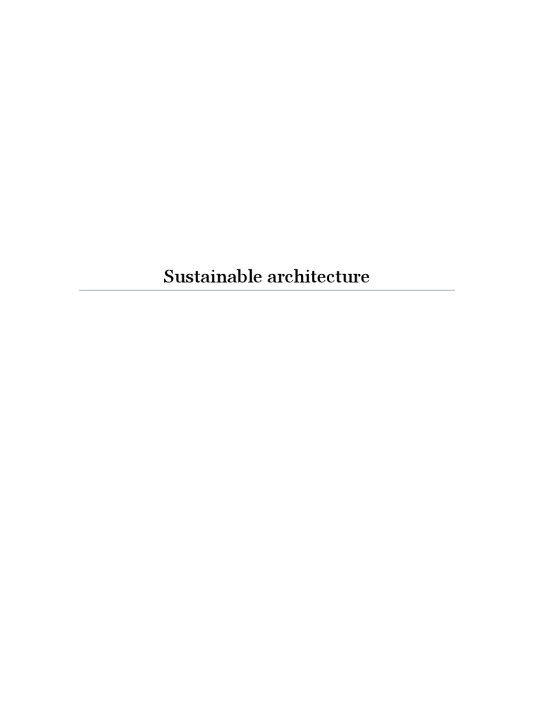 Sustainable Architecture | PDF | Sustainable Architecture | Wind Turbine