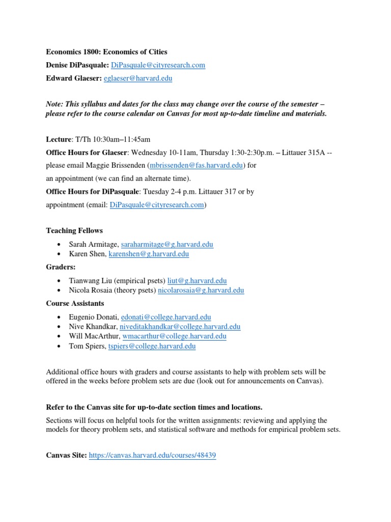 Ec1800 Syllabus 2019 | PDF | Real Estate Bubble | Economies