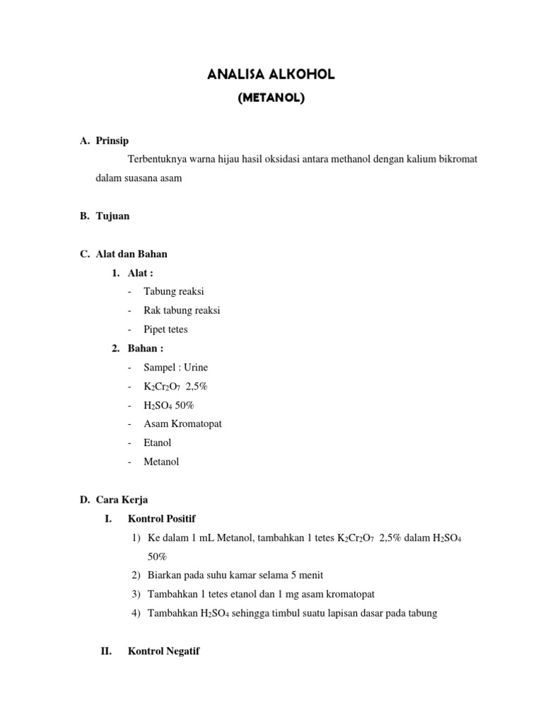 Methanol 1 | PDF | Sains & Matematika