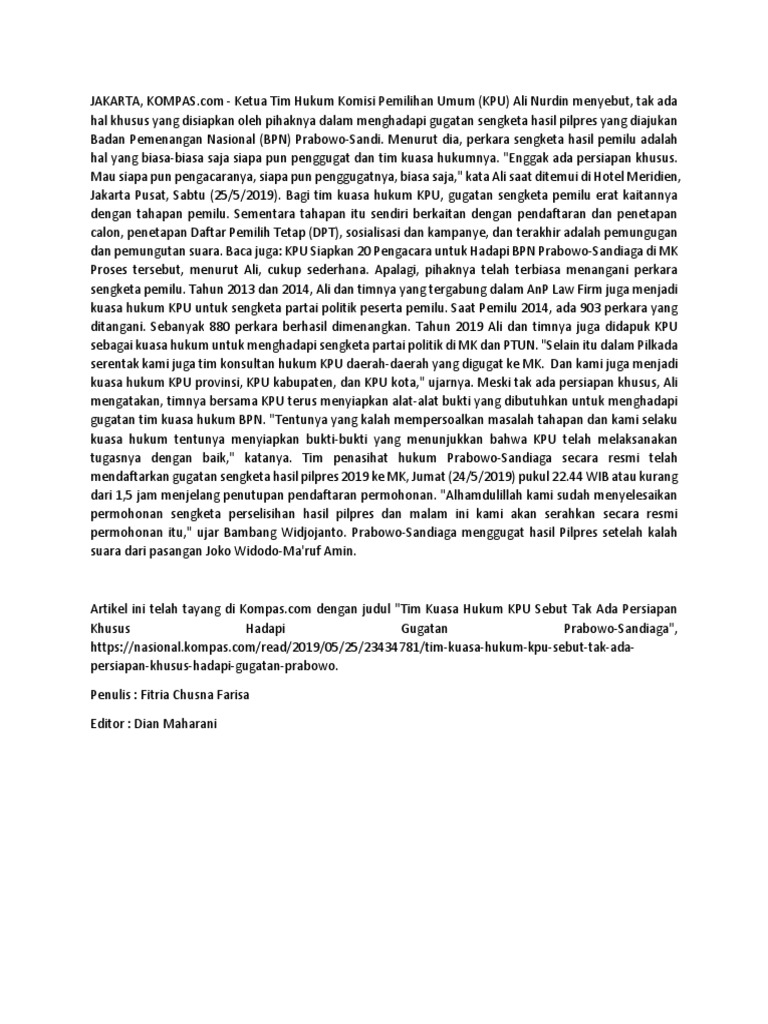 Contoh Artikel Berita | PDF