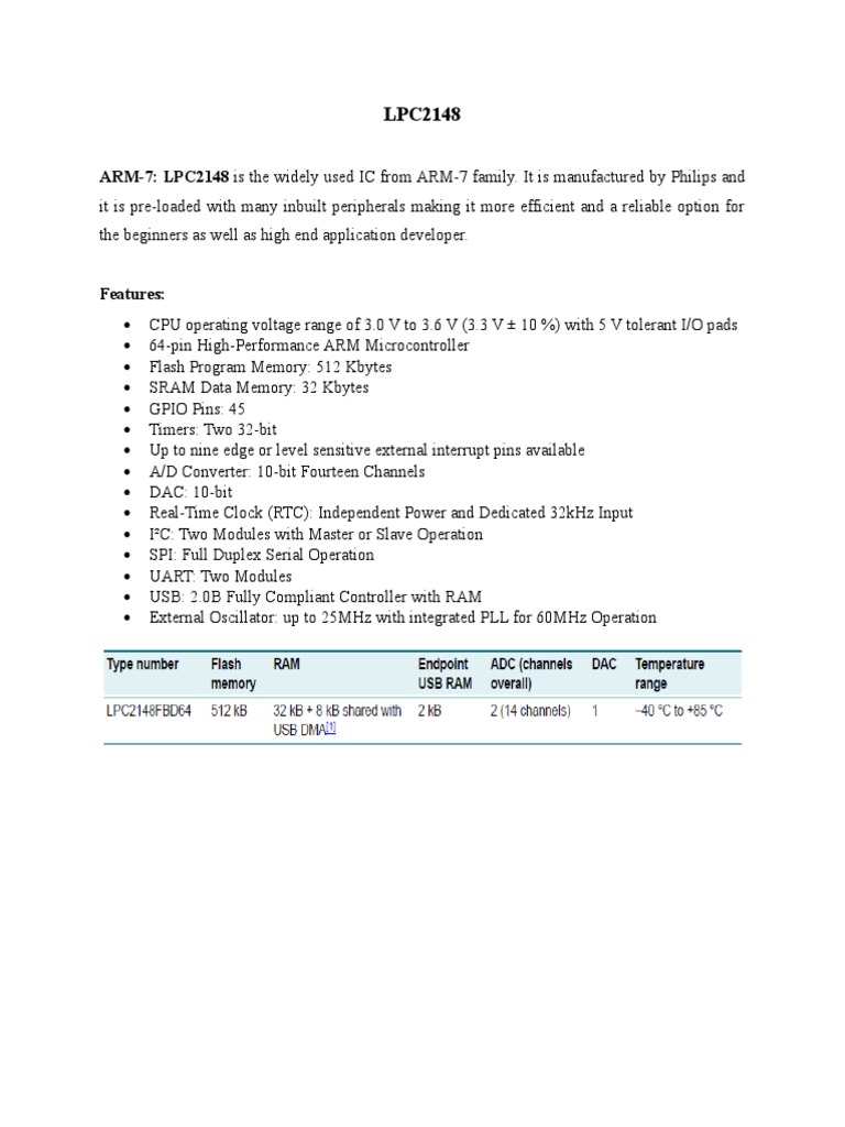 Controller Unit - Lpc2148 | PDF | Flash Memory | Integrated Circuit
