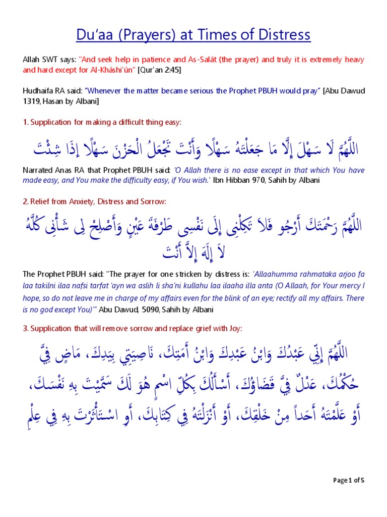 Dua When in Distress | PDF | Monotheism | Sharia