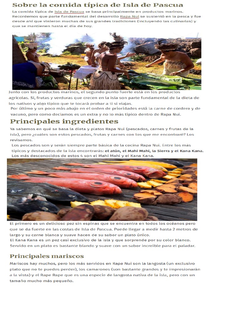 Comida Rapa Nui | PDF