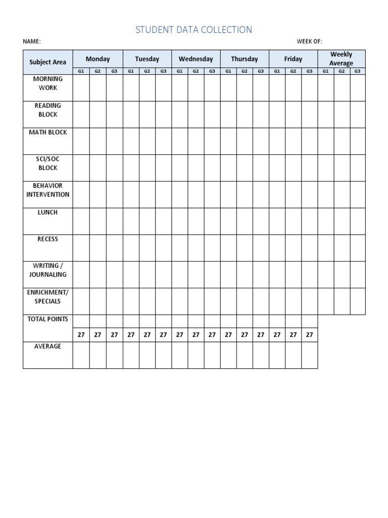 Student Data Form | PDF