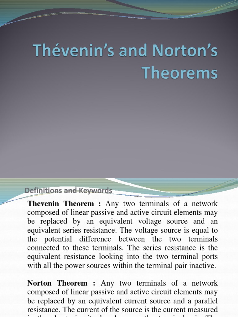 Thevenin Norton | PDF | Electrical Network | Electrical Resistance And ...